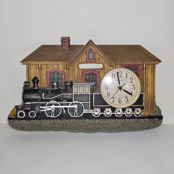 Other | Vintage Platinum Santa Fe Train Wall Clock Keeps Time | Poshmark
